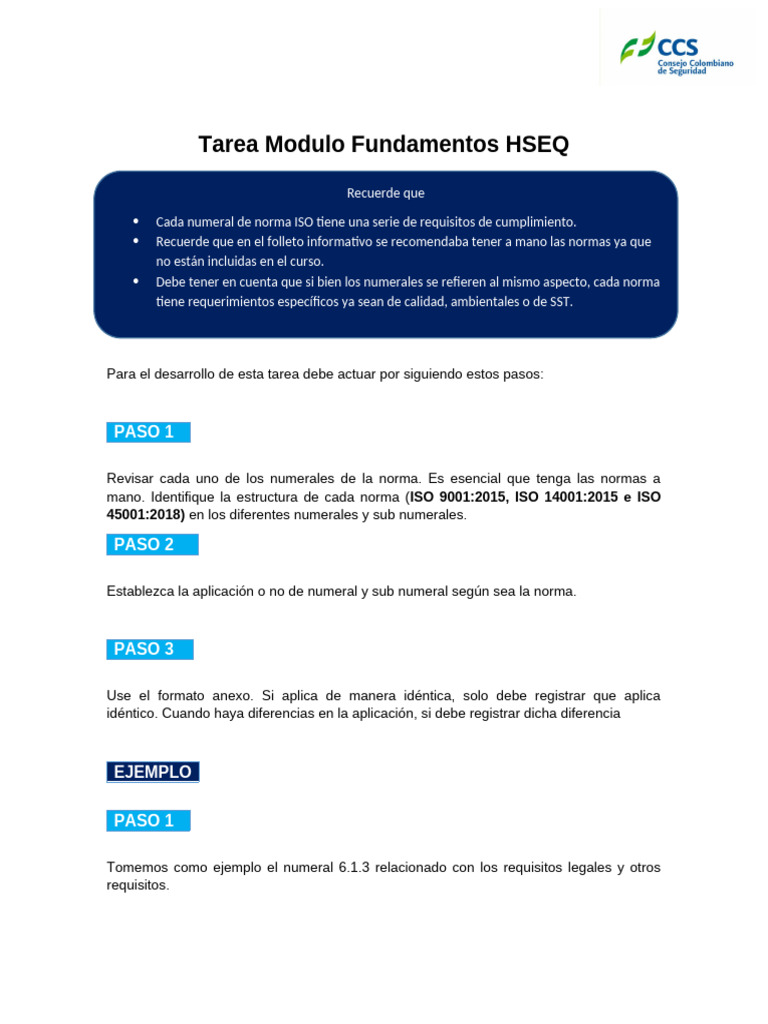 Tarea Modulo 1 - Fundamentos - Hseq Desarrollo - Paola Moya Arias - 38364558 | PDF ...