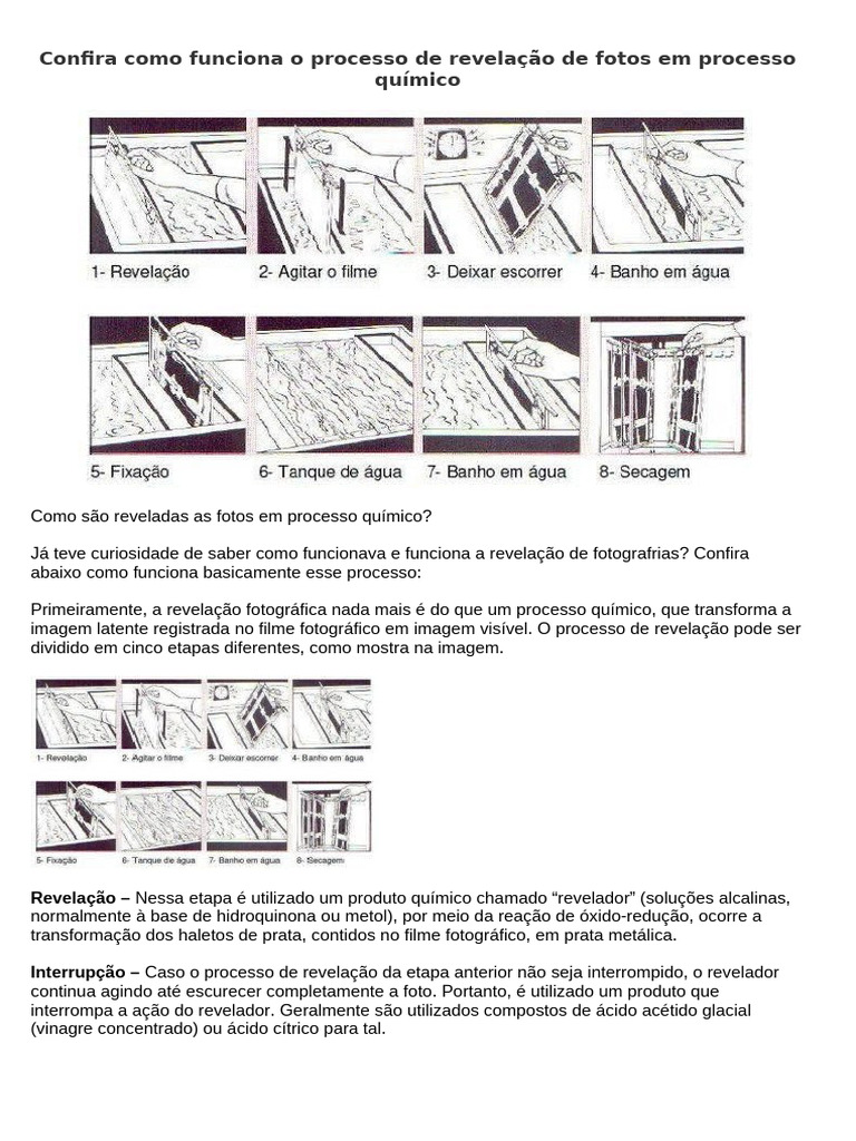 Processo Químico de Revelação de Fotos | PDF