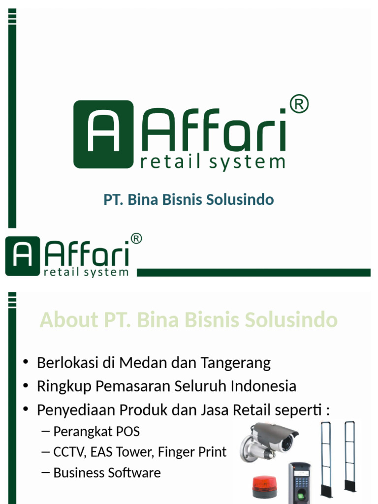 Sistem Retail Affari® oleh PT. Bina Bisnis | PDF