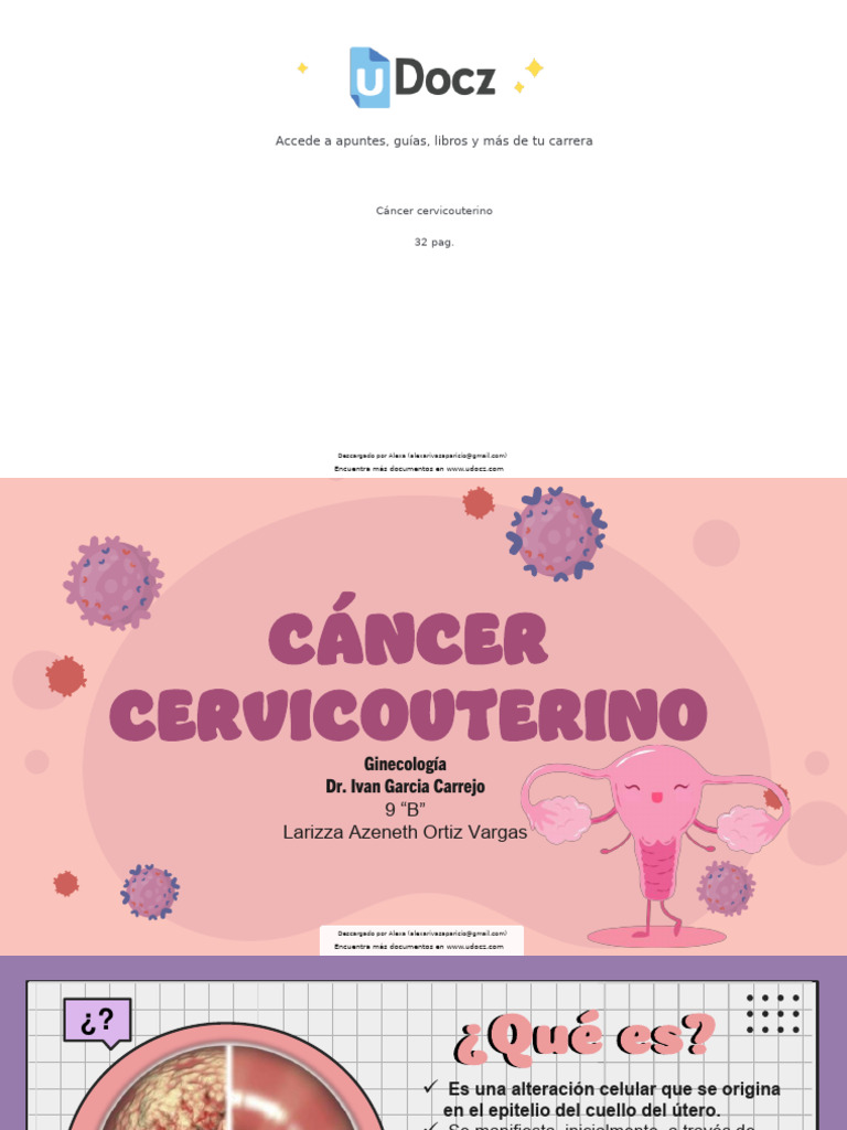 Guía Completa sobre Cáncer Cervicouterino | PDF | Cáncer de cuello ...