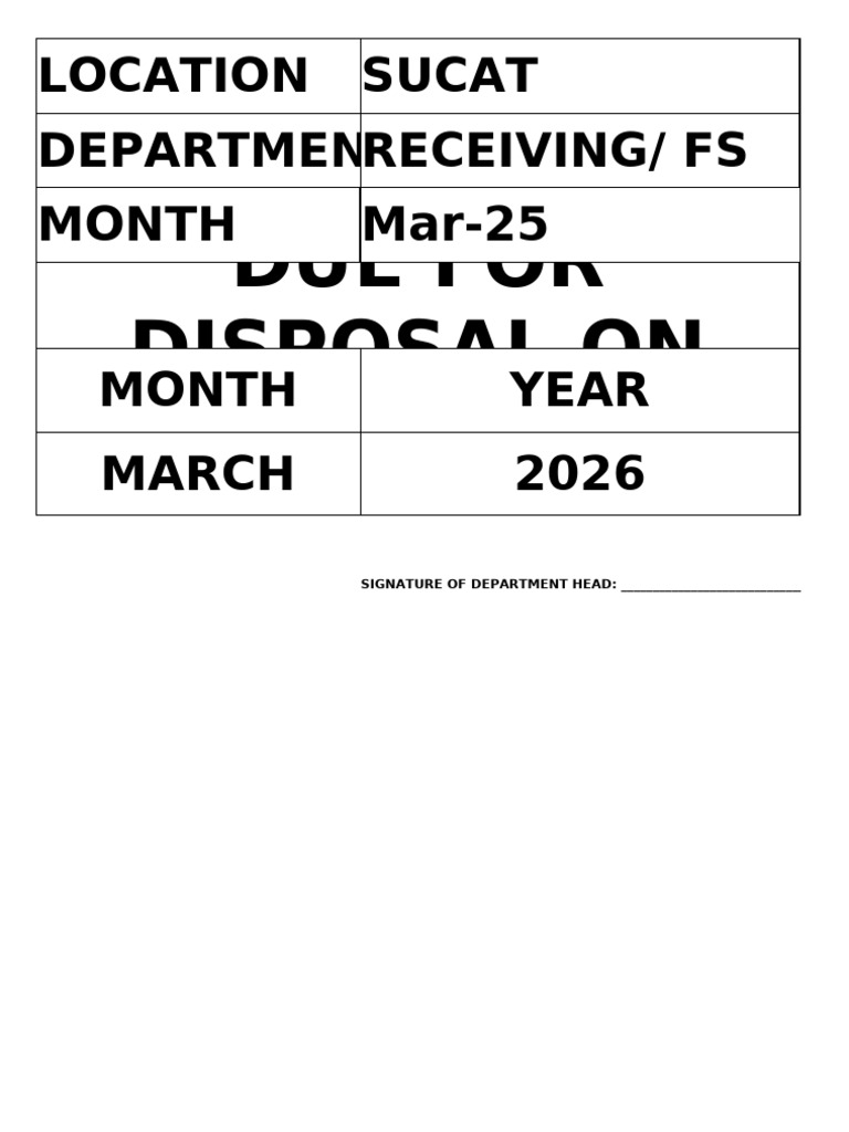 Treasury Document Disposal Summary | PDF