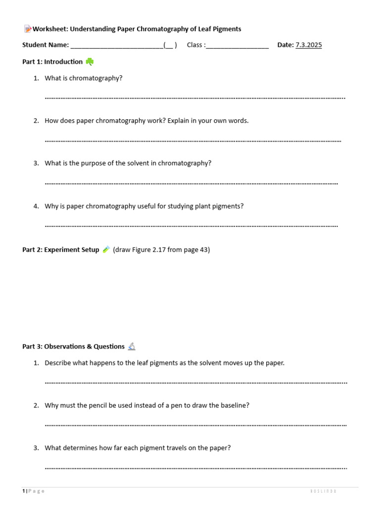 Worksheet Chromatography Q | PDF | Analytical Chemistry