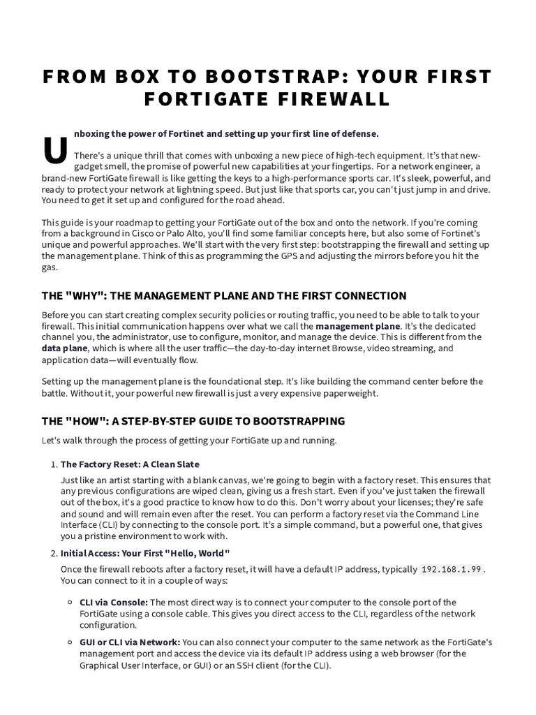 Bootstrap A New FortiGate Firewall | PDF | Command Line Interface ...