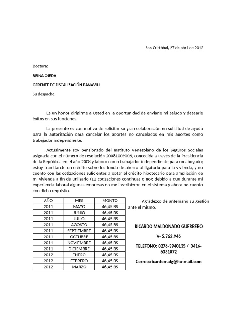 Carta Banavih | PDF