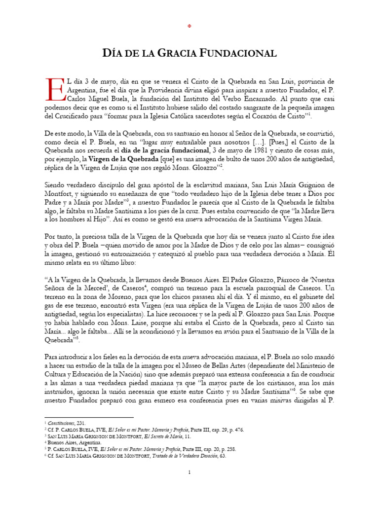 3 de Mayo - Día de La Gracia Fundacional | PDF | Cristo (título ...