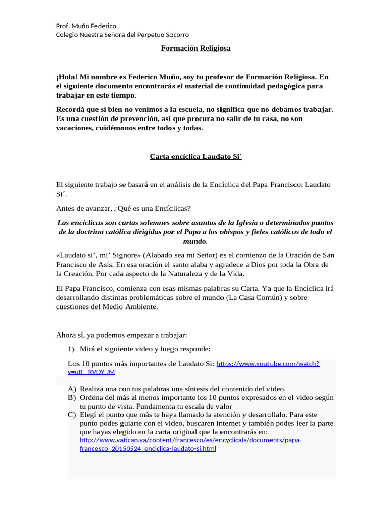 Formación Religiosa | PDF | Iglesia Católica | Papa Francisco