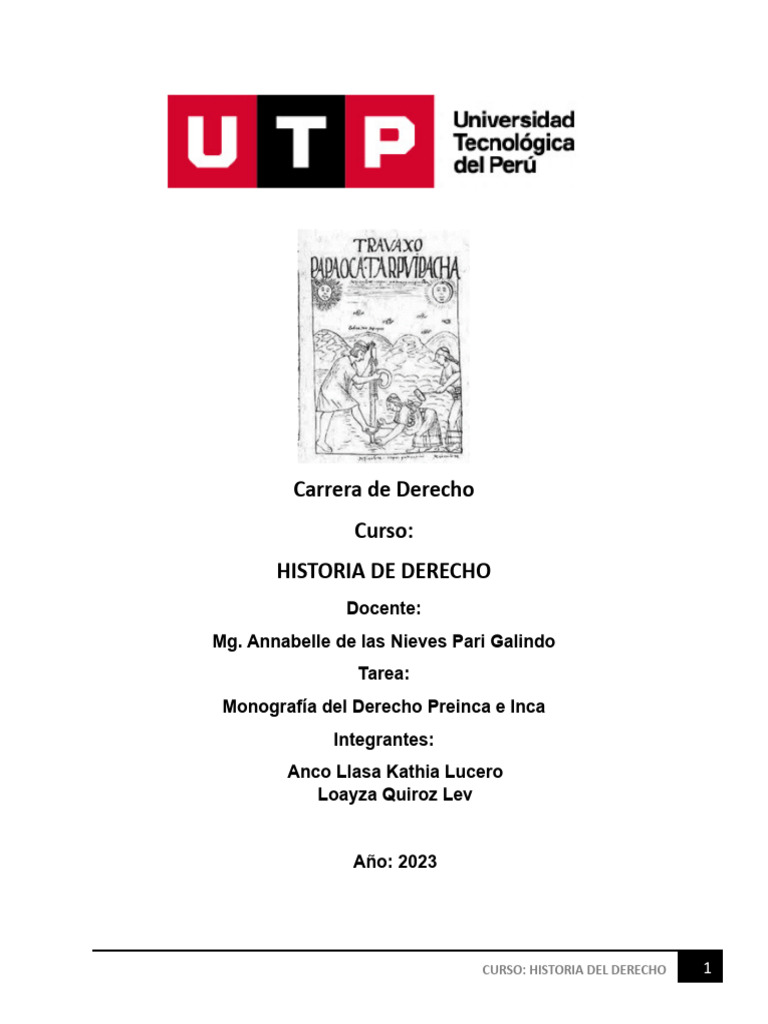 Monografia de Historia Del Derecho Preinca e Inca | PDF | Imperio Inca | Castigos