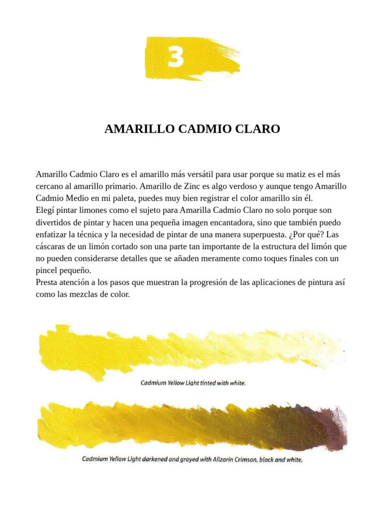 Técnicas de Pintura con Amarillo Cadmio Claro | PDF | Pinturas | Color