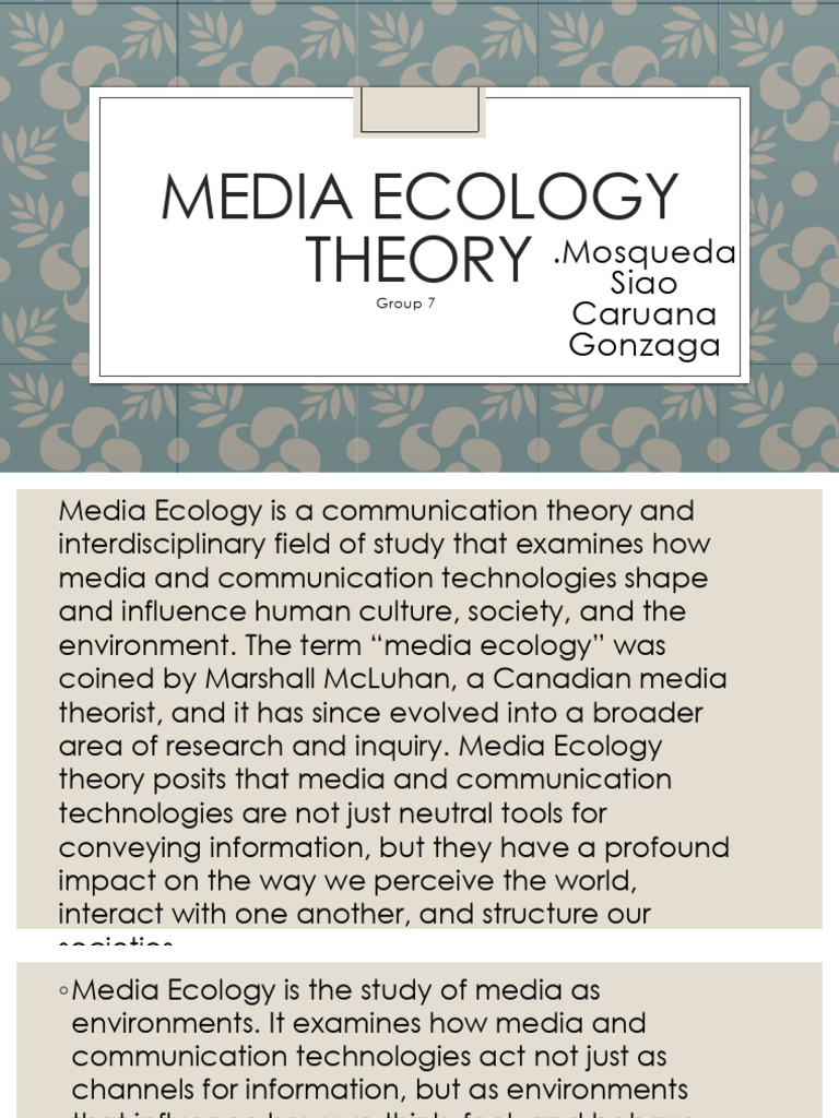 Understanding Media Ecology Theory | PDF | Communication ...