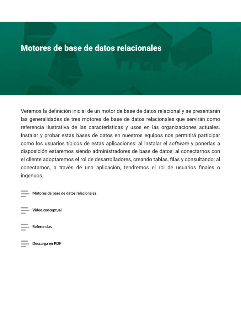 Motores de Base de Datos Relacionales | PDF | Mi sql | Bases de datos
