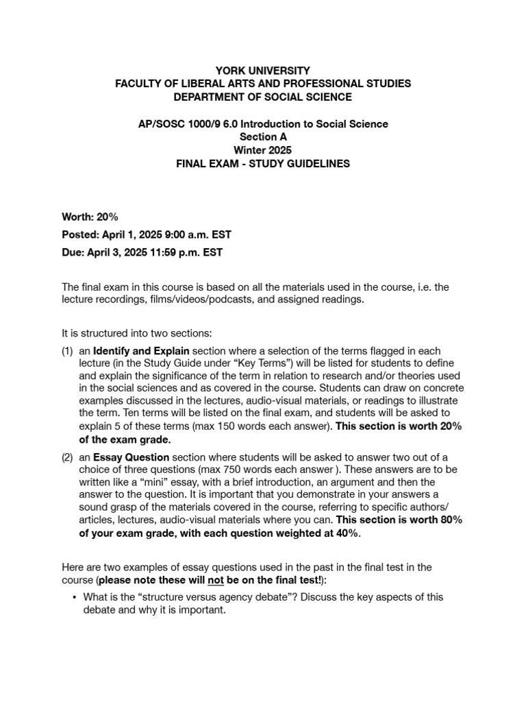 04 Final Exam Guidelines | PDF