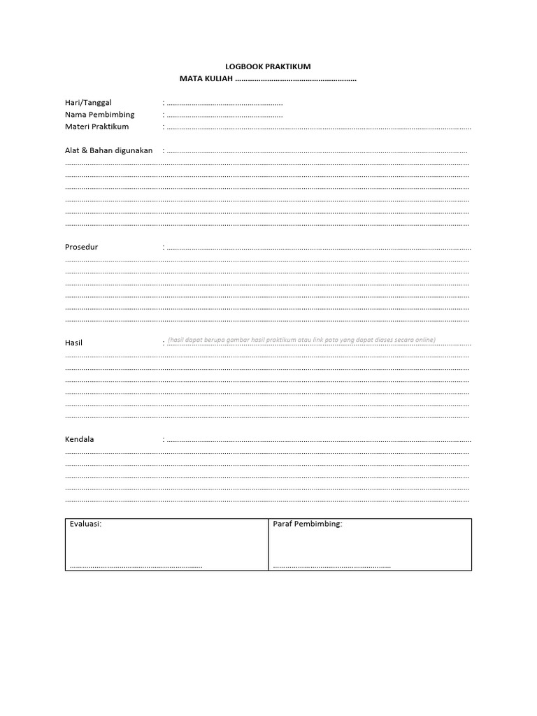 Logbook Praktikum | PDF
