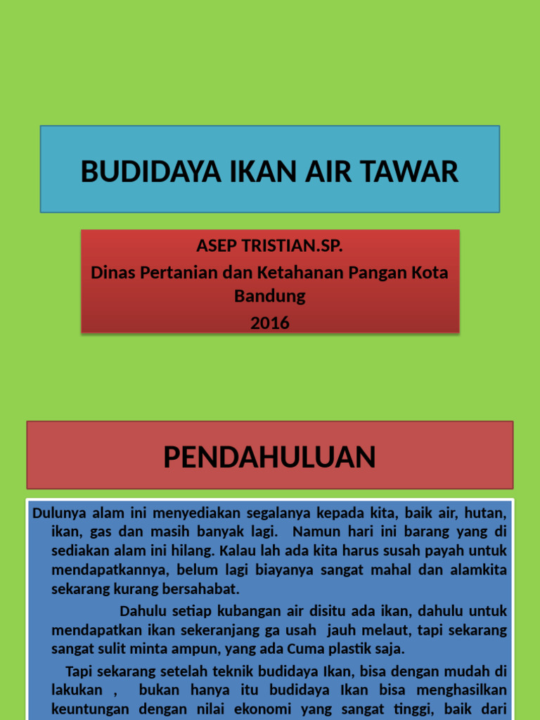 Budidaya Ikan Air Tawar | PDF