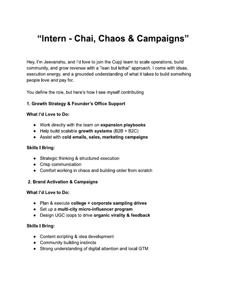 CupJi Application 1 | PDF