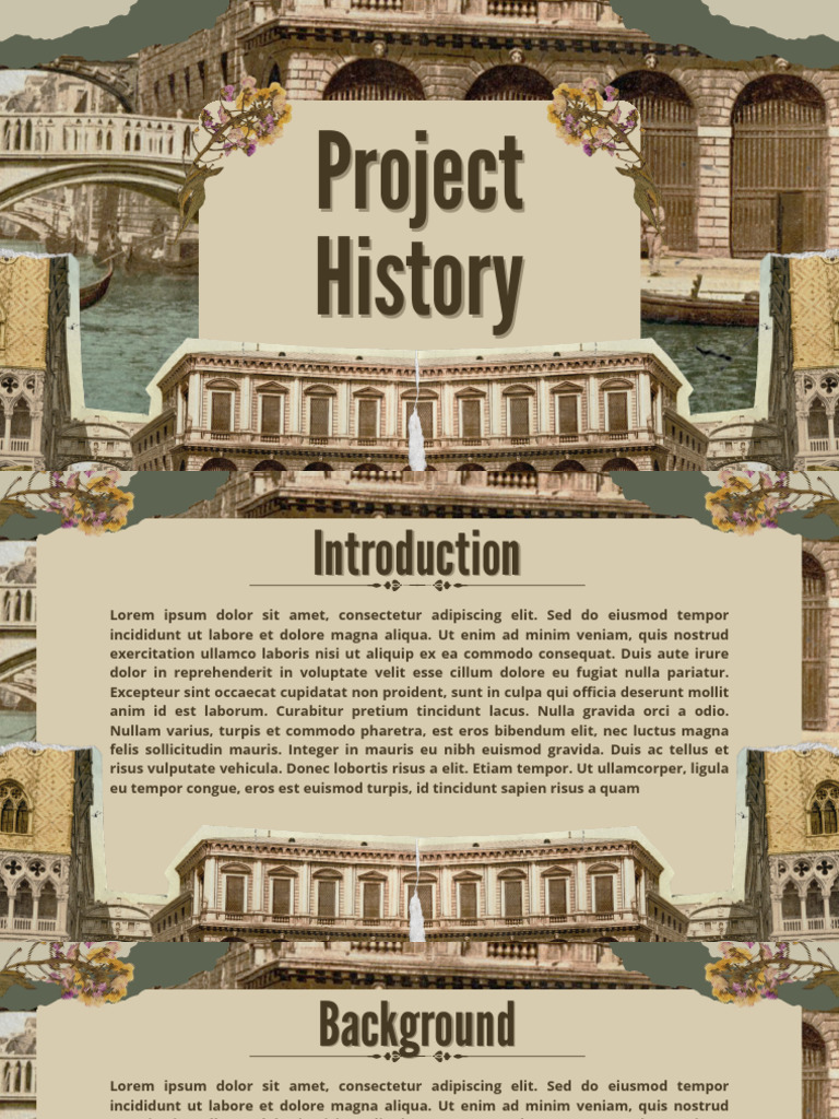 Brown and Green Vintage Project History Presentation PDF | PDF
