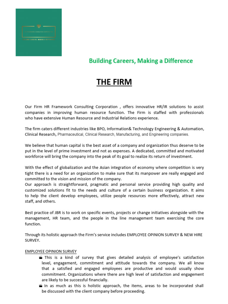 HR Consultancy Profile Overview | PDF | Human Resource Management ...
