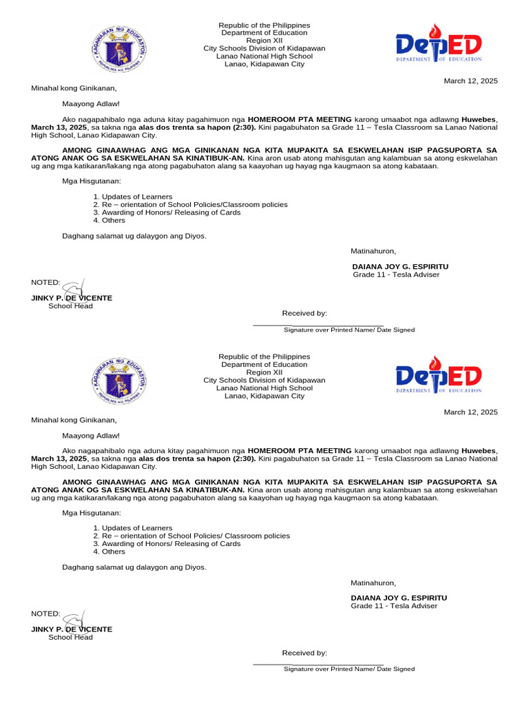 HRPTA-meeting-letter example. | PDF