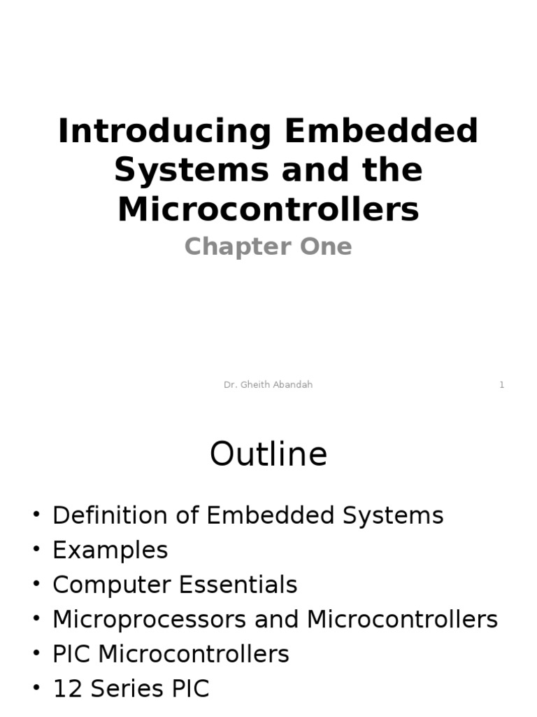 Introducing Embedded Systems and The Microcontrollers: Chapter One | PDF | Pic Microcontroller ...