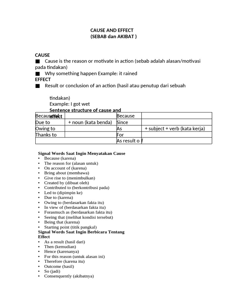 CAUSE-AND-EFFECT | PDF
