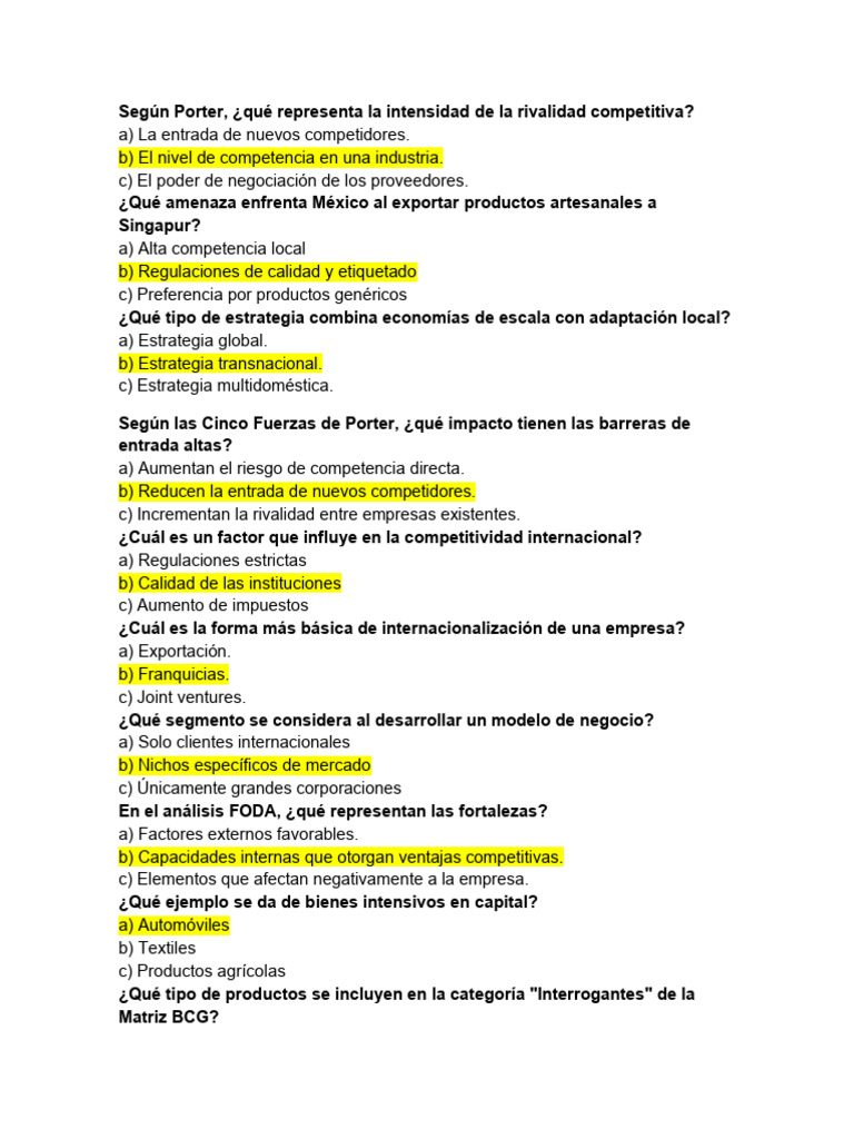 Guía de estudio para examen final 2025 - 3 | PDF | Análisis FODA ...