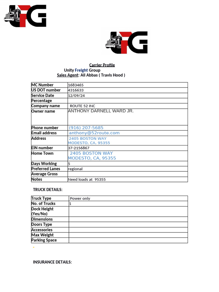 Carrier Profile - UFG | PDF