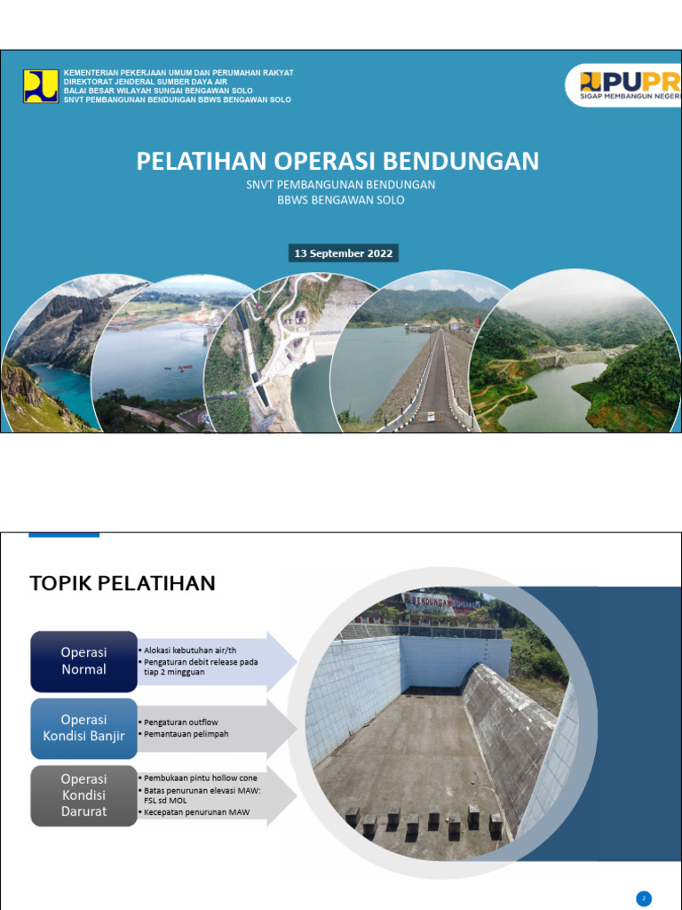 Pelatihan Operasi Bendungan Pidekso | PDF