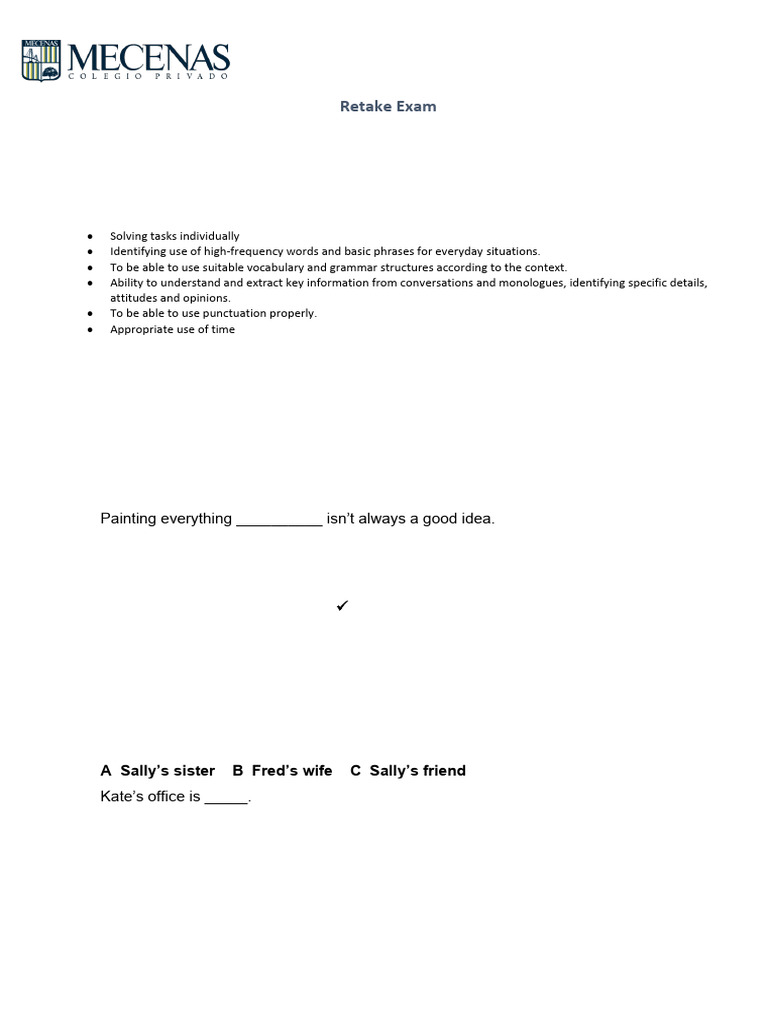 Year 6 - Retake July Part 1 | PDF