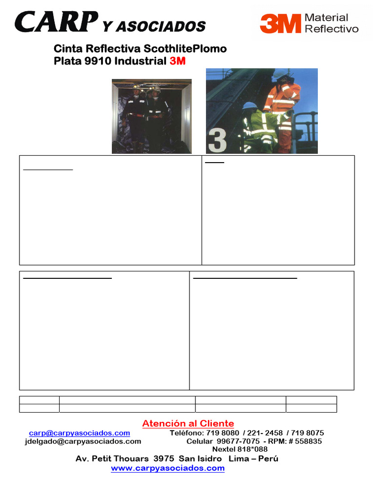 Cinta Reflectiva Scotchlite 9910 Industrial | PDF | Textiles ...