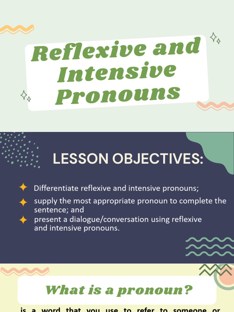 ENG 10-L2 - Reflexive and Intensive Pronouns | PDF | Pronoun ...