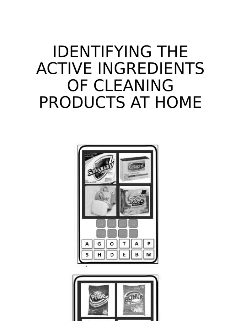Identifying The Active Ingredients of Cleaning Products at | PDF