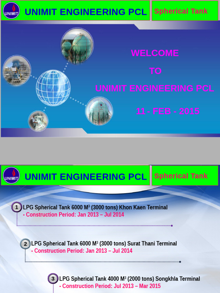 Presentation LPG Spherical Tank - 10-02-15 | PDF | Pipe (Fluid ...