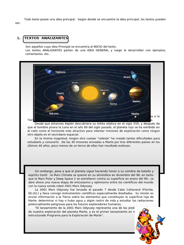 Tipos de Textos y sus Ideas Principales | PDF | Exploración espacial