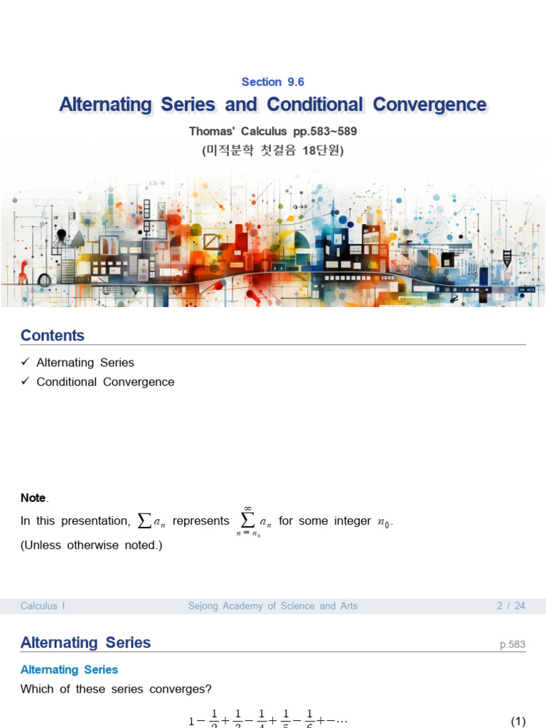 9.6 Alternating Series and Conditional Convergence | PDF | Sequence ...