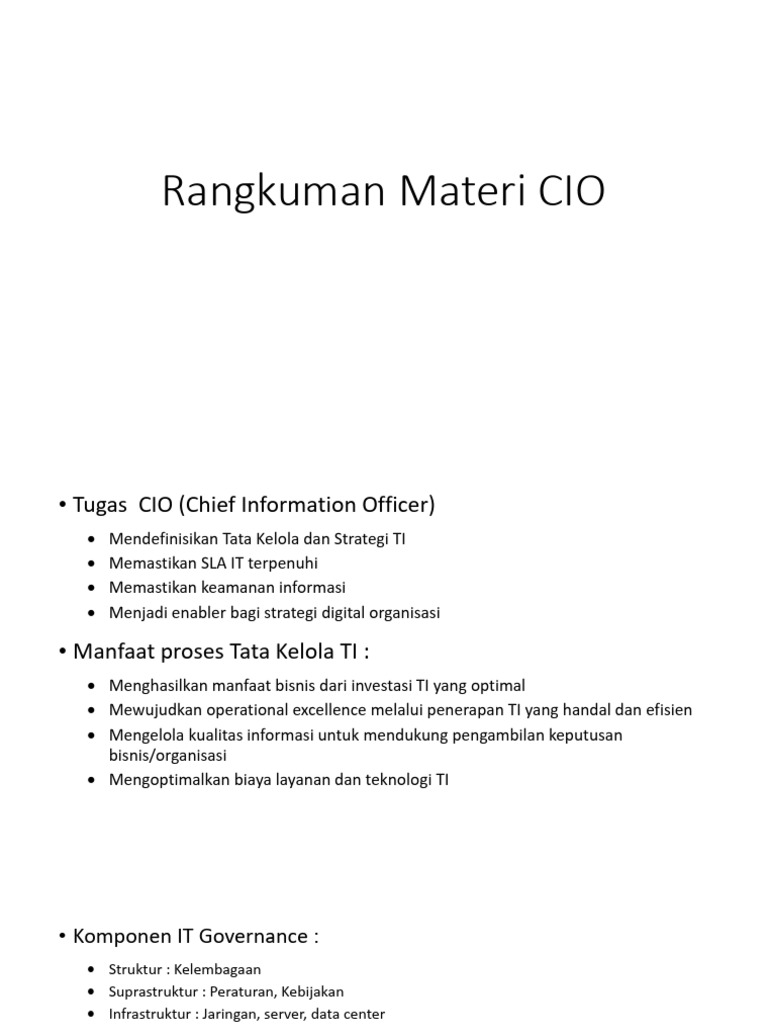 Rangkuman Materi CIO | PDF