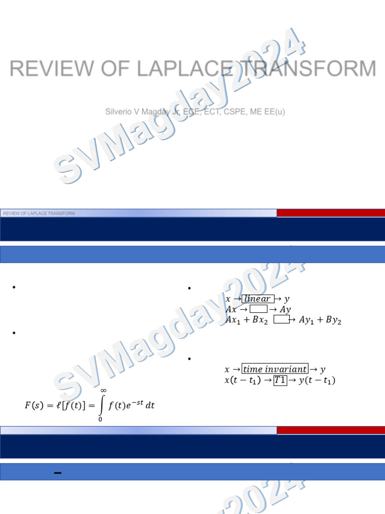 Laplace Transform Review Material For Control and Feedback | PDF ...