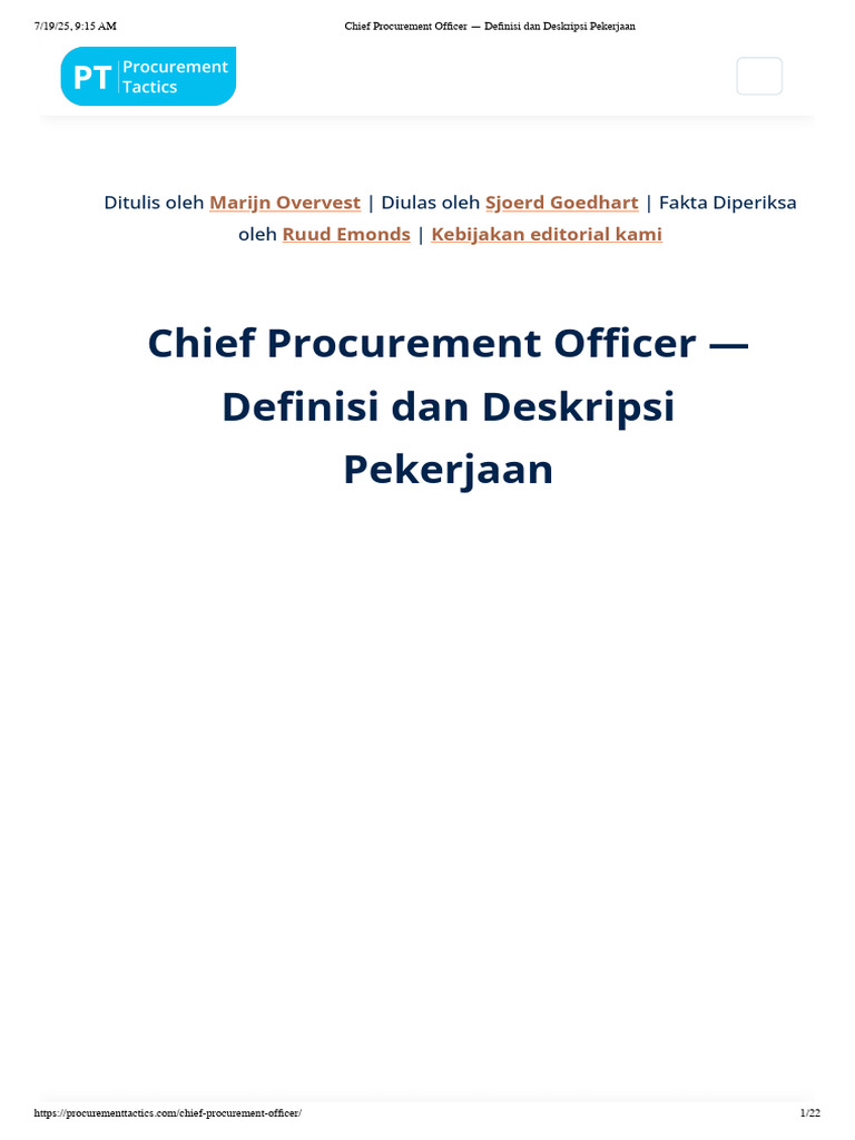 Chief Procurement Officer | PDF