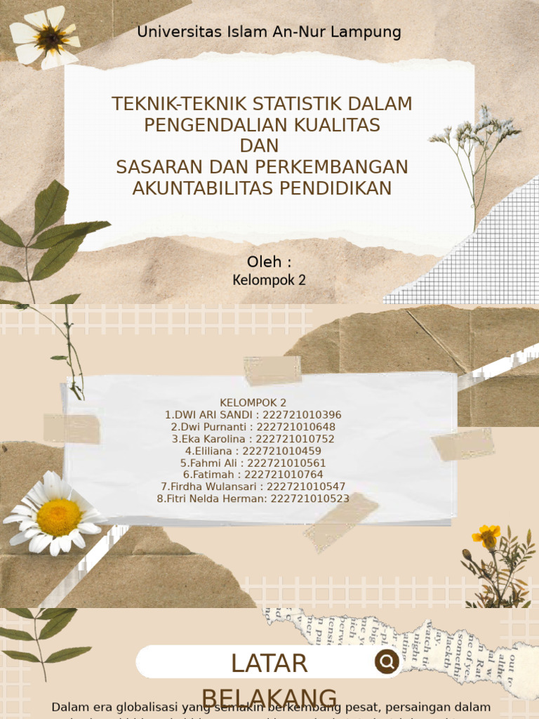 Kelompok 2 Teknik-Teknik Statistik Dalam Pengendalian Kualitas Dan ...