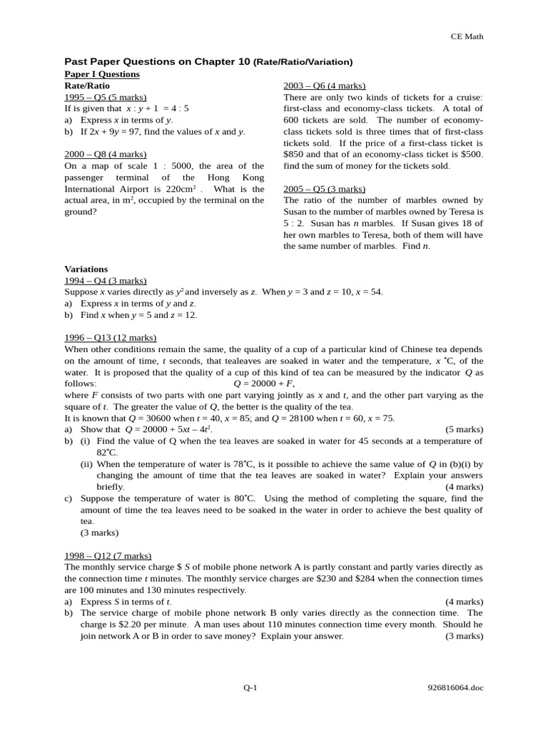 Ce Past Paper Math New CH 10 | PDF | Temperature | Water