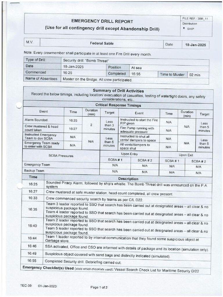 Security Drill | PDF
