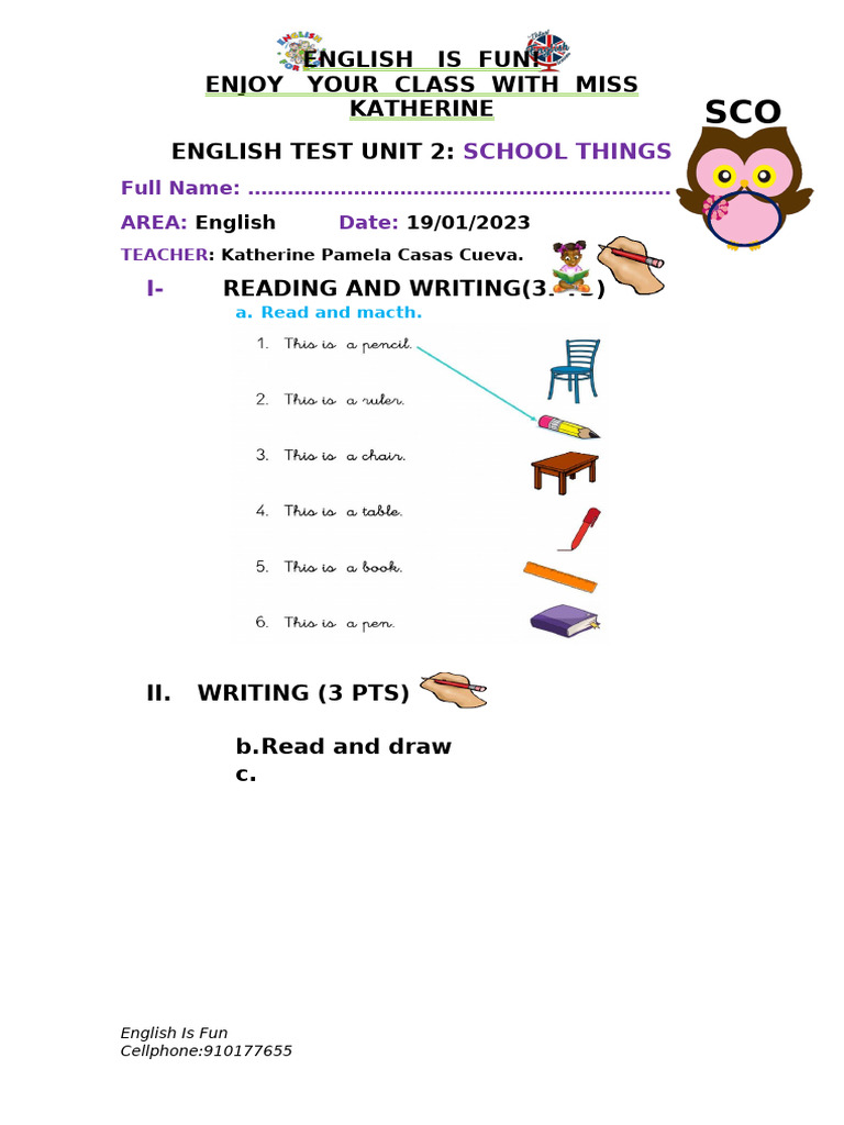 English Test Unit 2 | PDF