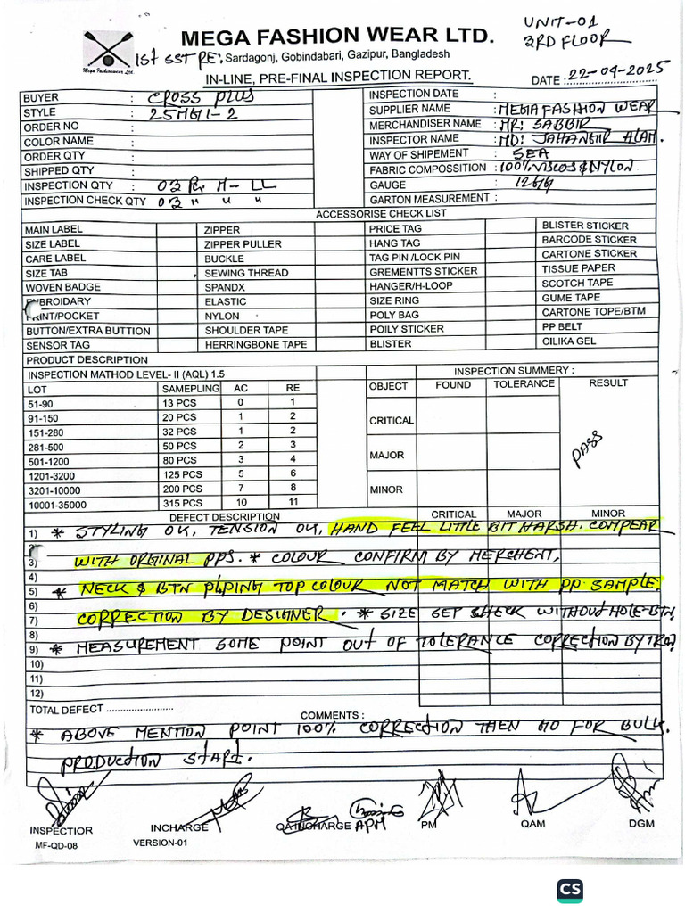 Cross Plus Style mg1 - 2 SST Report | PDF