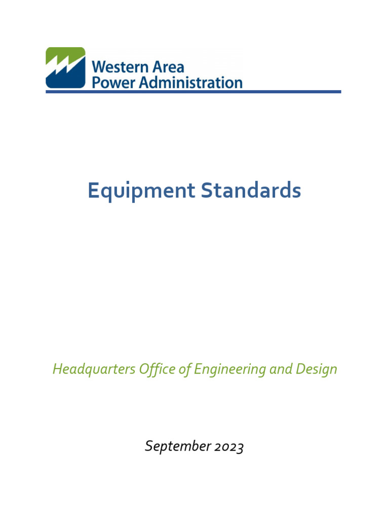 WAPA 2023 Electrical Equipment Standards | PDF | Relay | Transformer