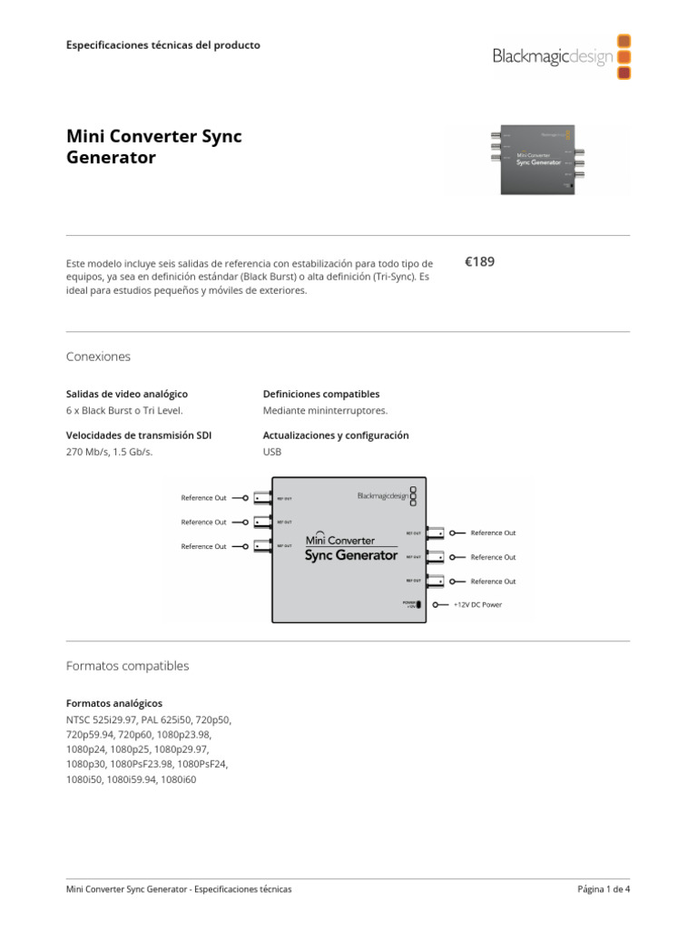 Mini Converter Sync Generator: Especificaciones | PDF | USB | Microsoft ...