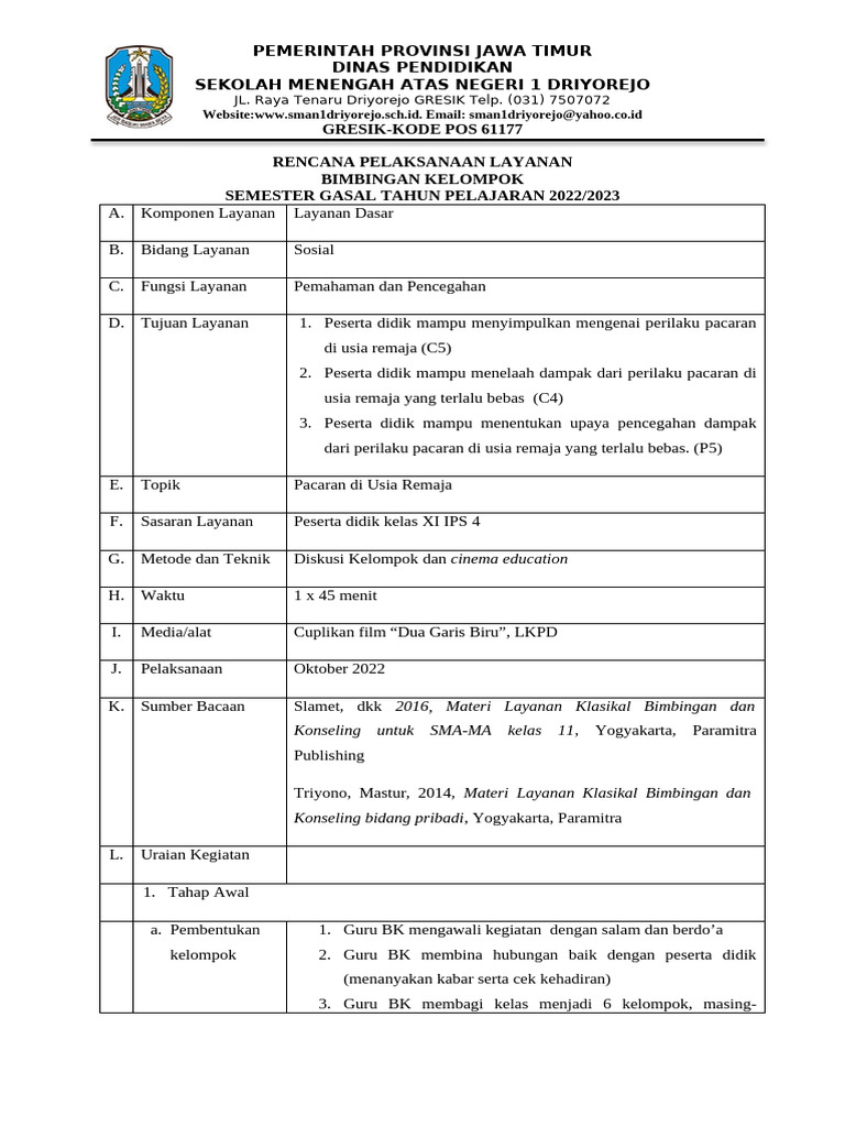 Bimbingan Pacaran Remaja di SMA | PDF