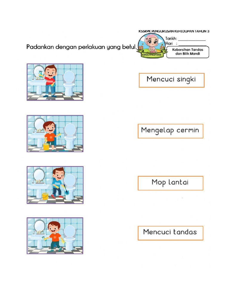 Latihan Membersihkan Tandas Dan Bilik Mandi | PDF