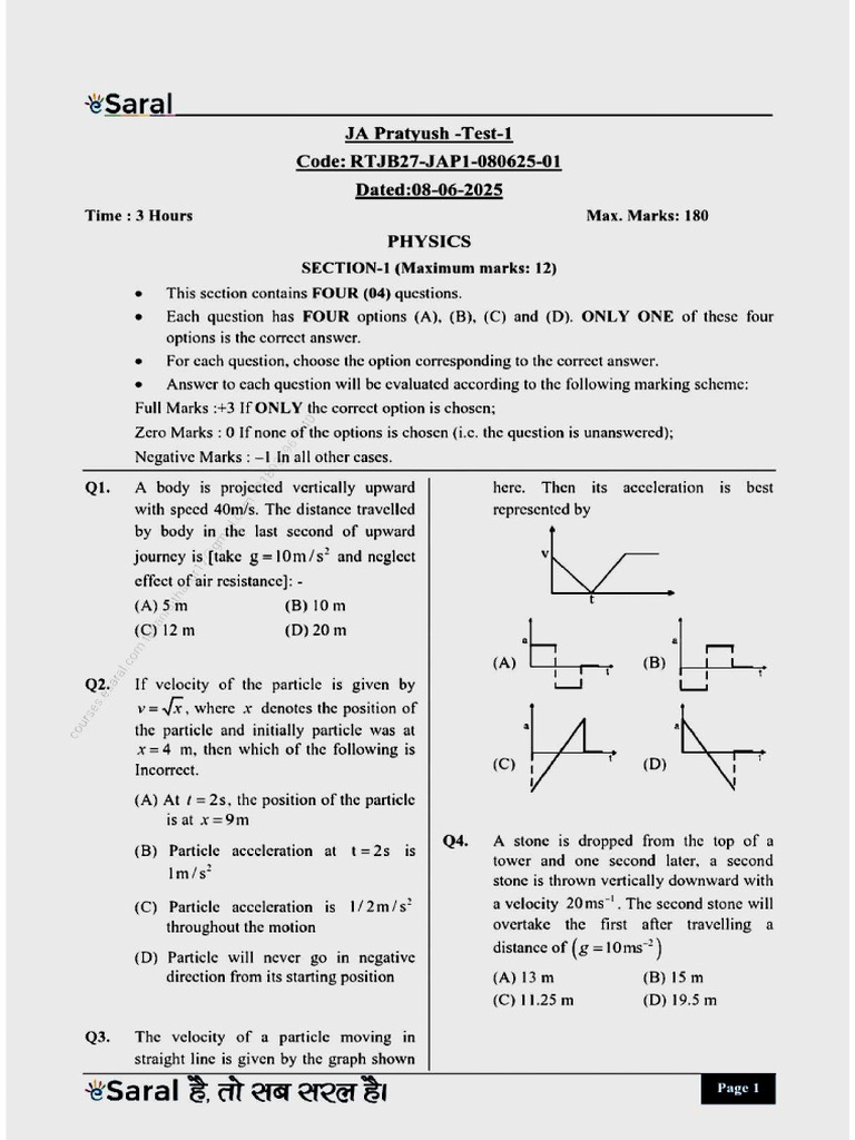 Jee Advanced Review Test Pdf