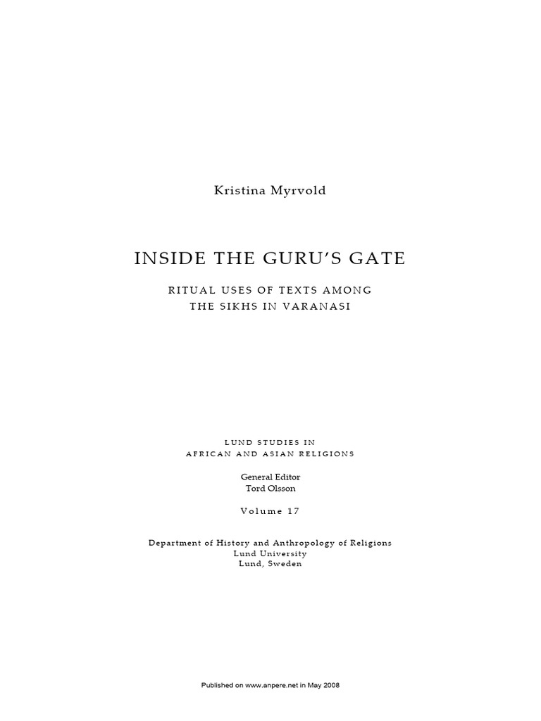 Myrvold - Inside The Gurus Gate Excerpts | PDF | Guru Granth Sahib | Guru