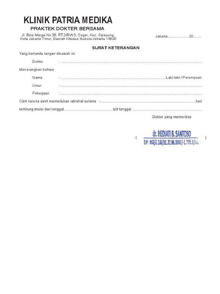 Surat Sakit Klinik Anggrek - PDF | PDF