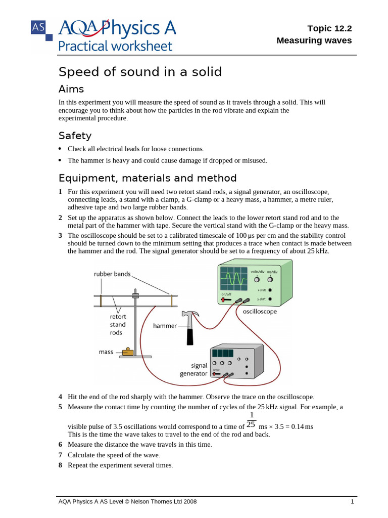 Measuring Sound Speed in Solids | PDF | Sound | Waves