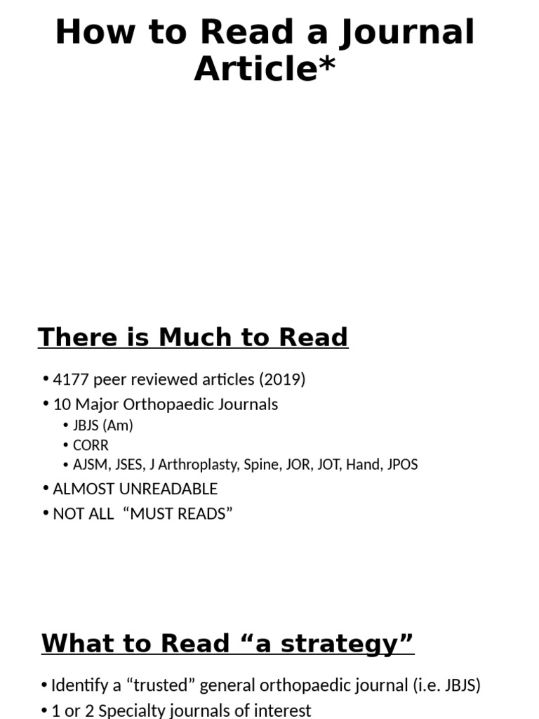 9 How To Read A Journal | PDF | Statistical Significance | Type I And ...